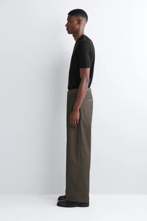 Cos Herringbone Relaxed-fit Wide-leg Trousers