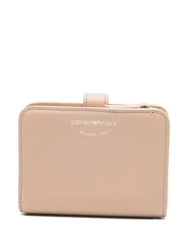 Emporio Armani Leather Bifold Wallet - Beige