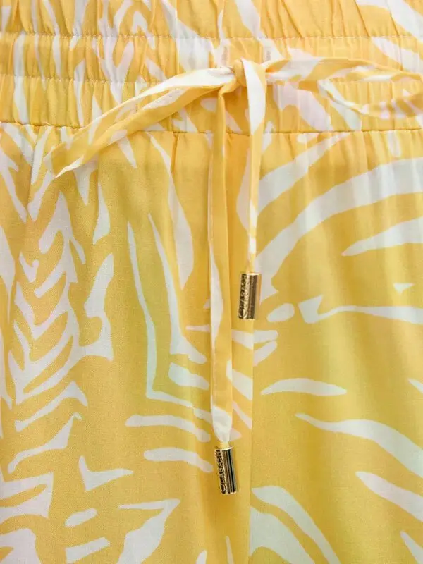 Melissa Odabash Leaf-print Drawstring Shorts