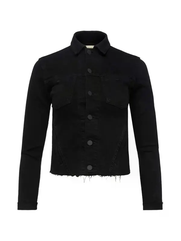 L'Agence Janelle Raw-cut Denim Jacket - Black