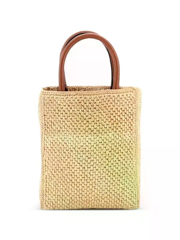 Loewe A5 Tote Raffia And Leather Crossbody Bag - Neutrals