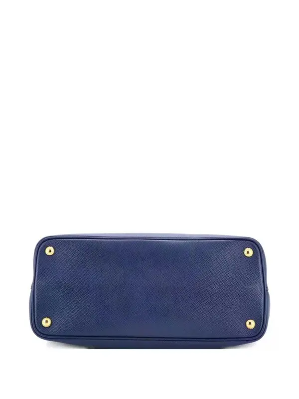 Prada Cuir Double Saffiano Leather Medium Tote Bag - Blue