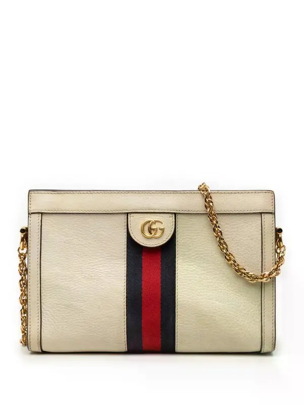 Gucci 2016-2026 Small Calfskin Ophidia Chain Crossbody Bag - White