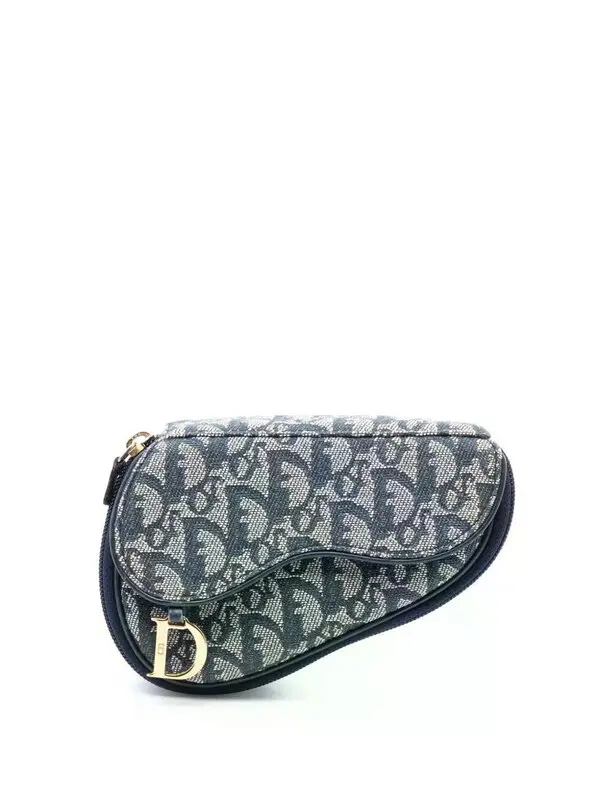 Dior Diorissimo Canvas Saddle Pouch - Blue