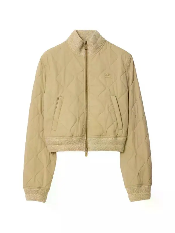 Burberry Quilted Embroidered Bomber Jacket - Neutrals