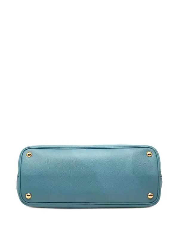 Prada Medium Saffiano Cuir Double Satchel - Blue