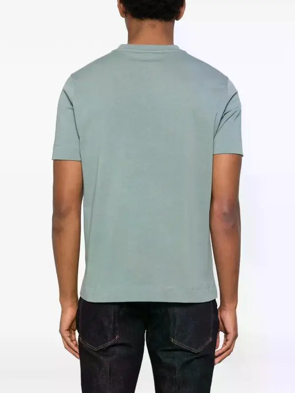 Emporio Armani Eagle-embroidery Crew-neck T-shirt - Blue