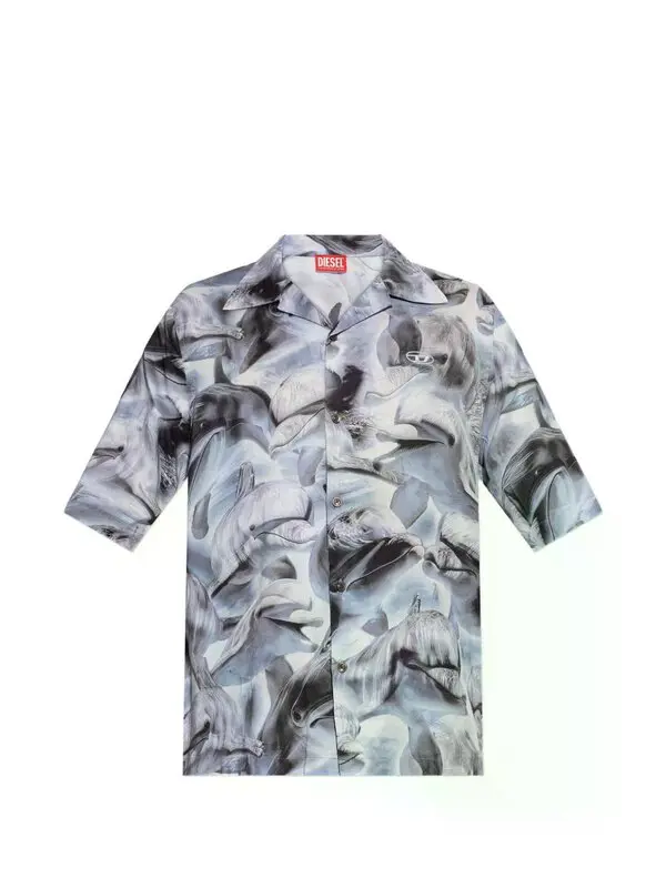 DIESEL® S-brack Dolphin-print Shirt - Grey