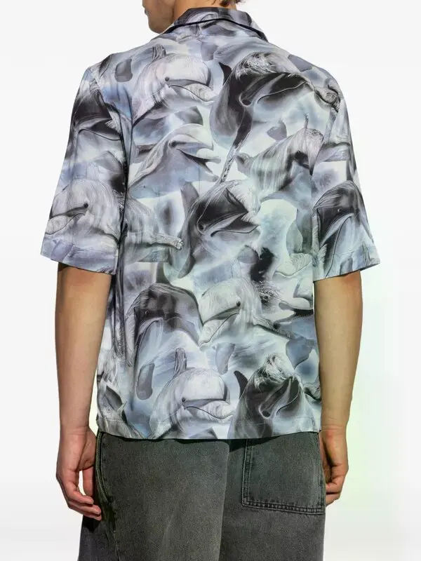 DIESEL® S-brack Dolphin-print Shirt - Grey