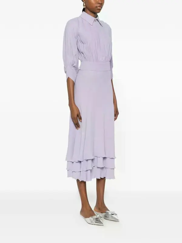 Elisabetta Franchi Ruffled-hem Belted Dress