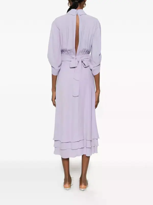 Elisabetta Franchi Ruffled-hem Belted Dress