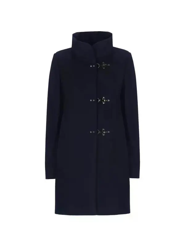 FAY High-neck Single-breasted Coat - Blue