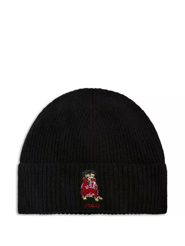 Polo Ralph Lauren Dog-motif Beanie - Black