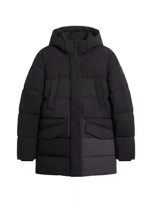 HESKIMO Hooded Flap-pocket Coat - Black