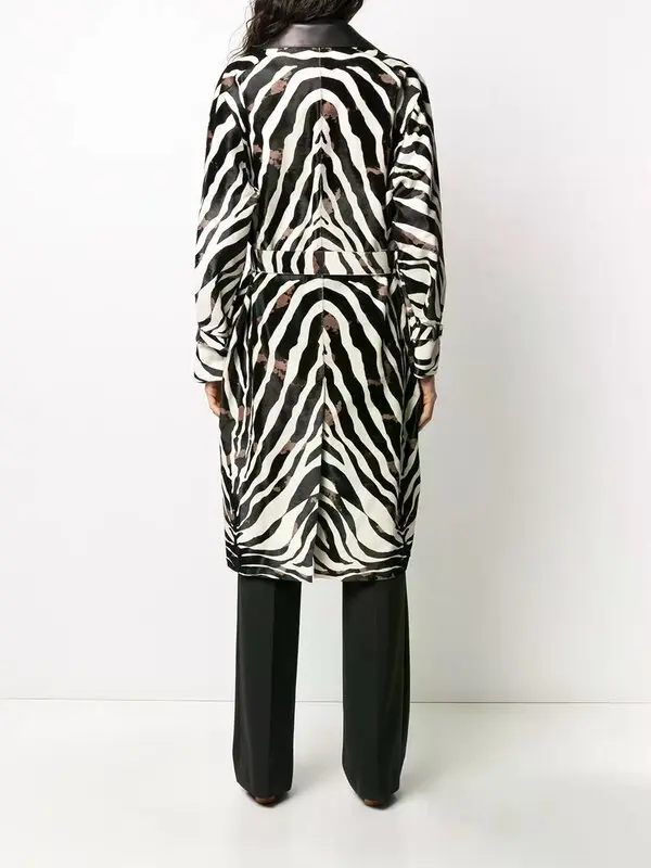 TOD'S Zebra Print Calf Hair Trench Coat