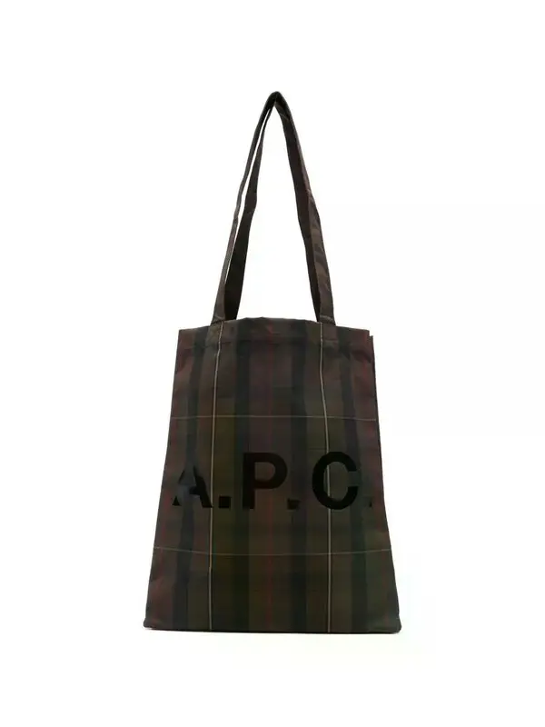 A.p.c. Plaid Tote Bag - Brown