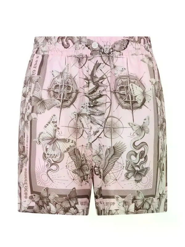 Philipp Plein Butterfly-print Shorts - Pink