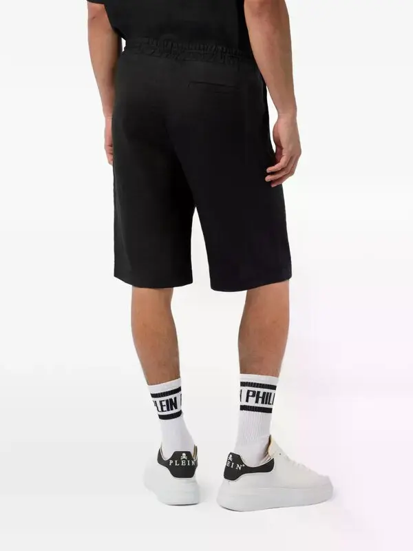 Philipp Plein Embroidered Linen Bowling Shorts