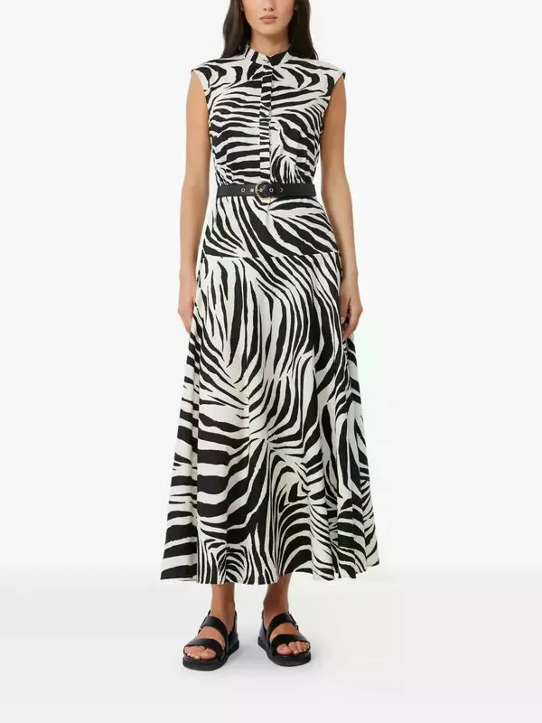 Max Mara Zebra-print Midi Dress