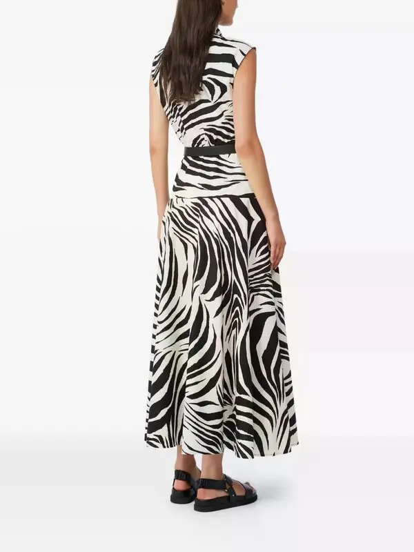Max Mara Zebra-print Midi Dress