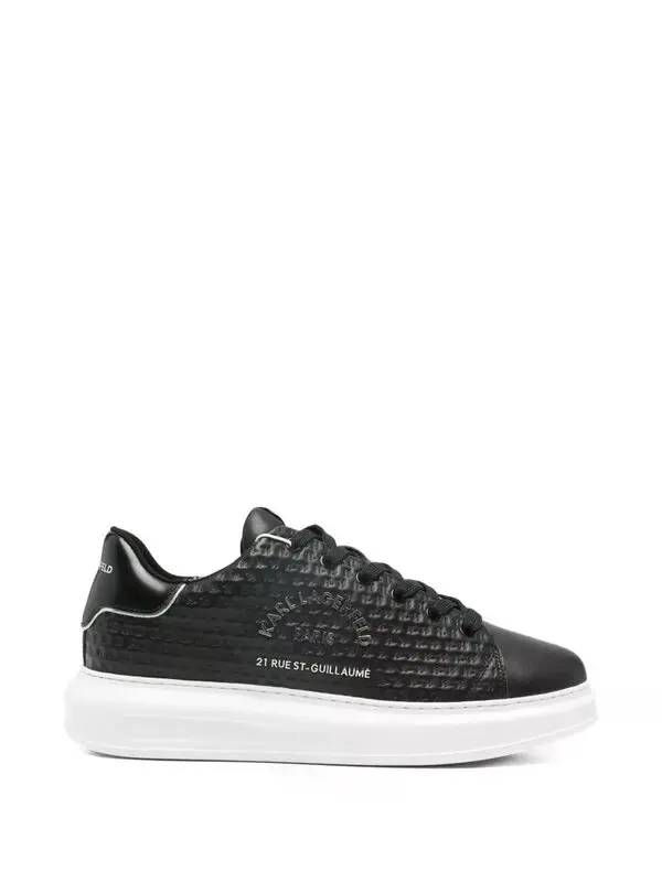 Karl Lagerfeld Kpri Microgram-pattern Sneakers - Black