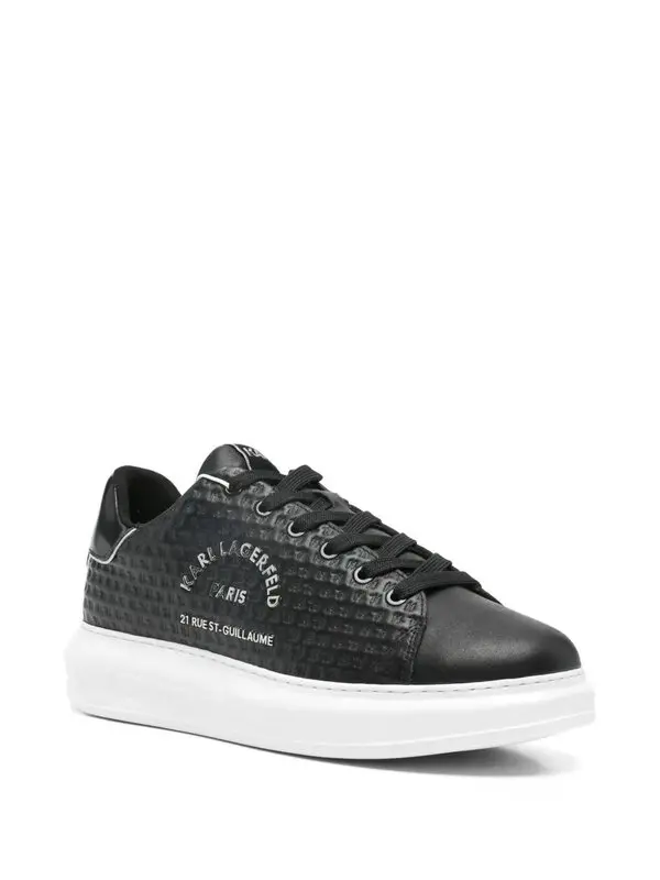 Karl Lagerfeld Kpri Microgram-pattern Sneakers - Black