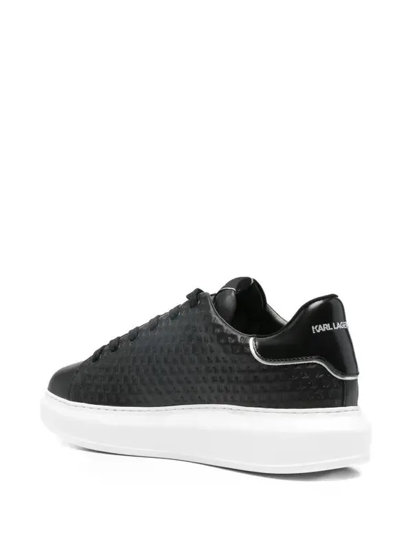 Karl Lagerfeld Kpri Microgram-pattern Sneakers - Black