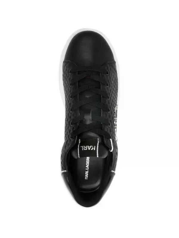 Karl Lagerfeld Kpri Microgram-pattern Sneakers - Black