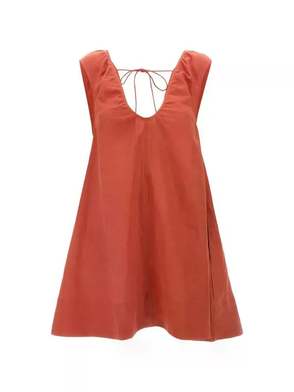 Faithfull The Brand Perla V-neck Mini Dress - Orange