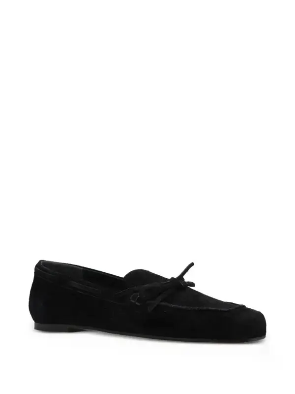 AeydĒ Bow-detail Suede Loafers - Black