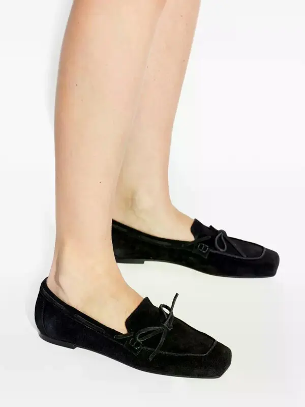 AeydĒ Bow-detail Suede Loafers - Black