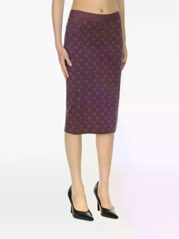 MARINE SERRE Moon Print Midi Skirt
