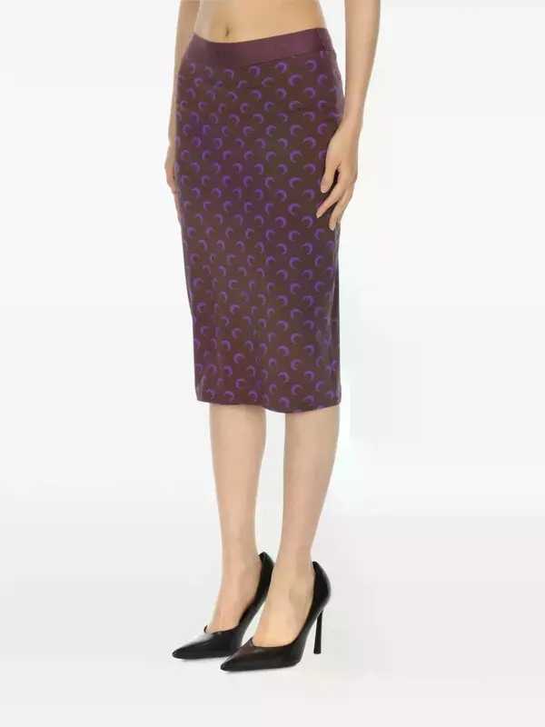 MARINE SERRE Moon Print Midi Skirt