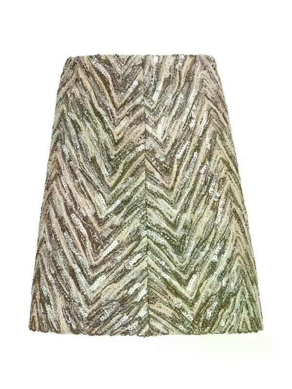 Brunello Cucinelli Mini Chevron Embellished Skirt