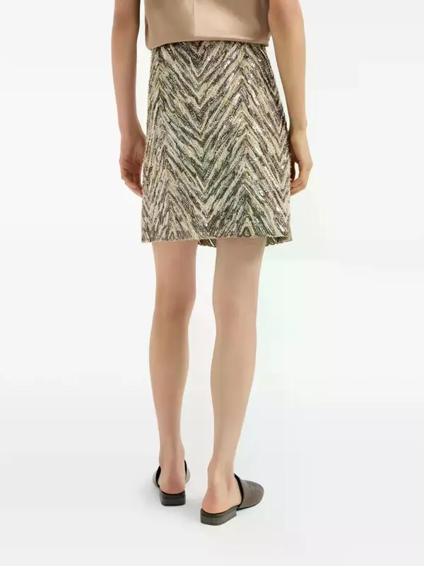Brunello Cucinelli Mini Chevron Embellished Skirt
