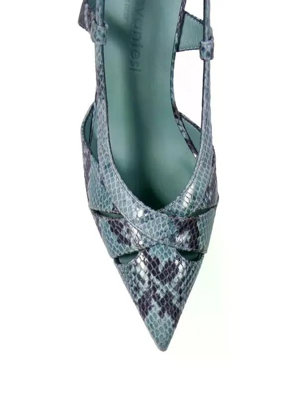 SERGIO LEVANTESI Snakeskin Print Strap Pumps