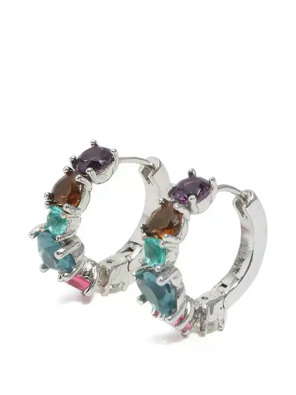 Bimba Y Lola Crystal-embellished Hoop Earrings - Silver