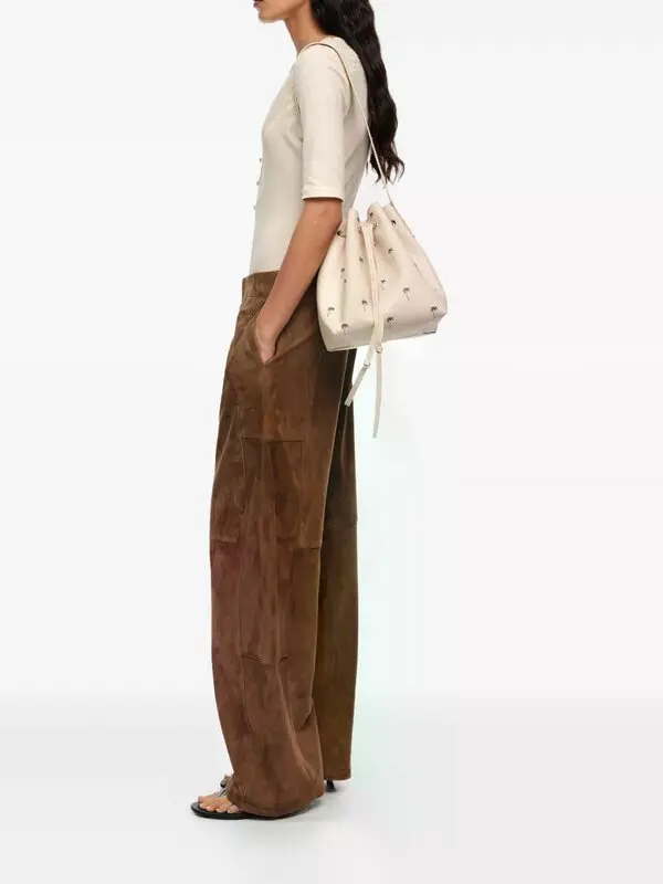 Bimba Y Lola Palm-tree Print Bucket Bag - Neutrals