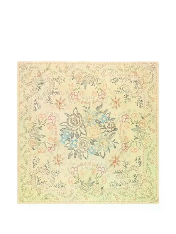 Bimba Y Lola Floral Square Scarf - Neutrals