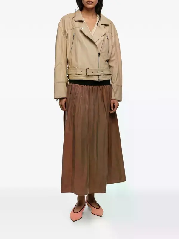 Bimba Y Lola Plated Midi Skirt - Neutrals