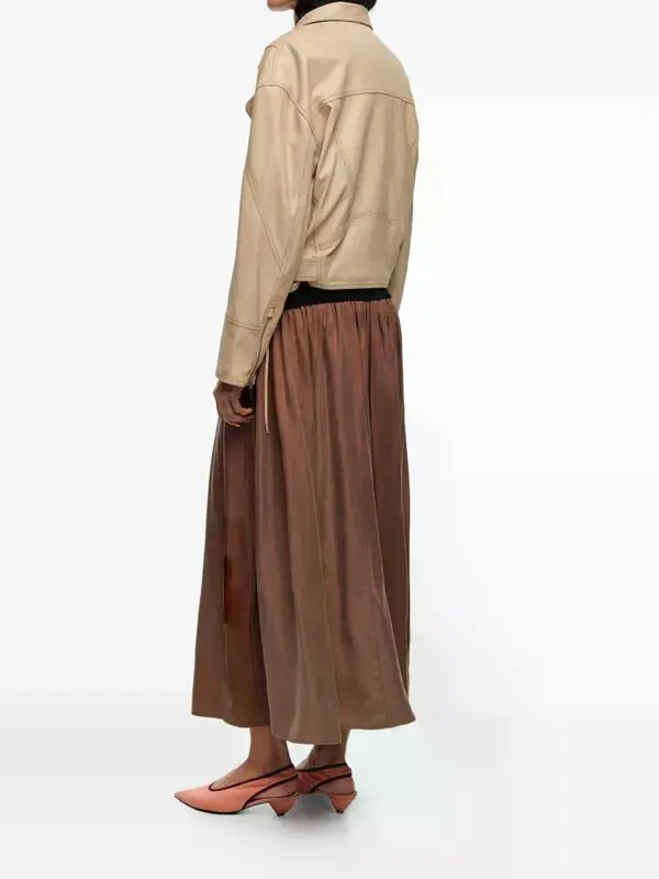 Bimba Y Lola Plated Midi Skirt - Neutrals