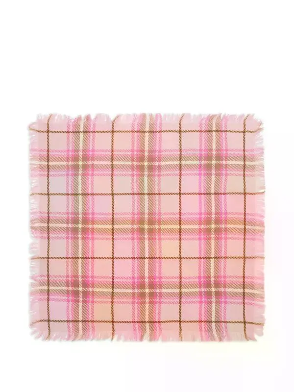 Eric Bompard Woven Tartan Square Scarf - Pink