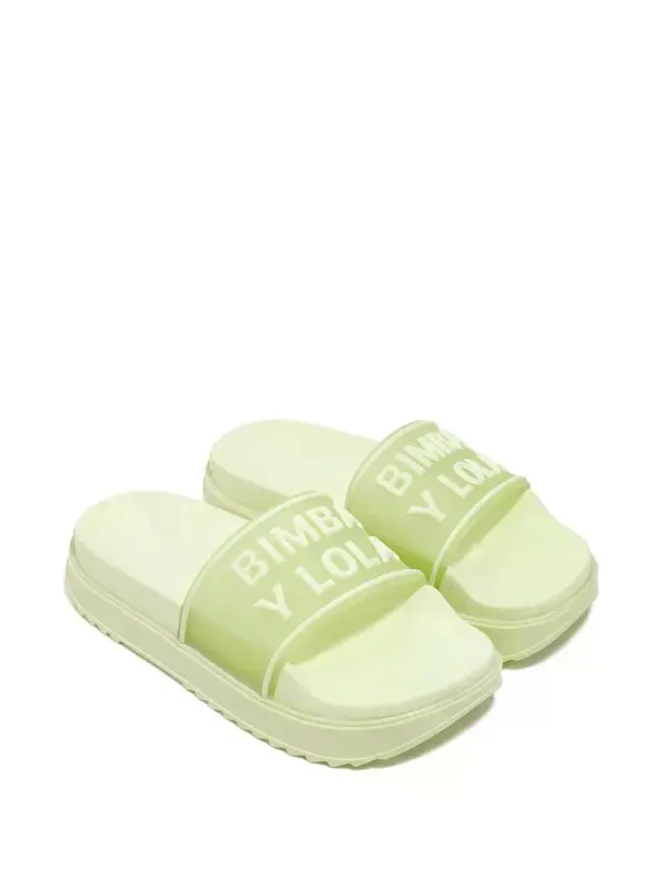 Bimba Y Lola Logo Embossed Flatform Slides