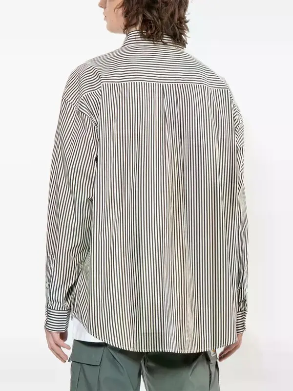 Carhartt Work In Progress L/s Daldry Striped-pattern Chest-pocket Shirt - Black
