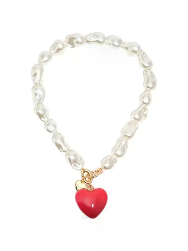 Bimba Y Lola Heart Pearl Necklace - Gold