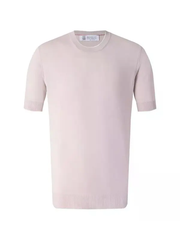 Brunello Cucinelli Cotton Lightweight Knit T-shirt With Contrast Details