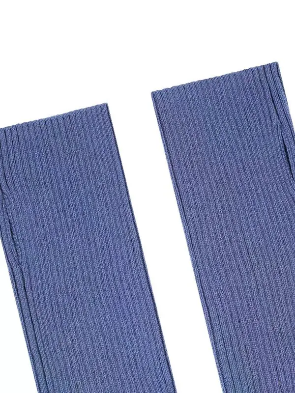 Eric Bompard Ribbed Thumb Mittens - Blue