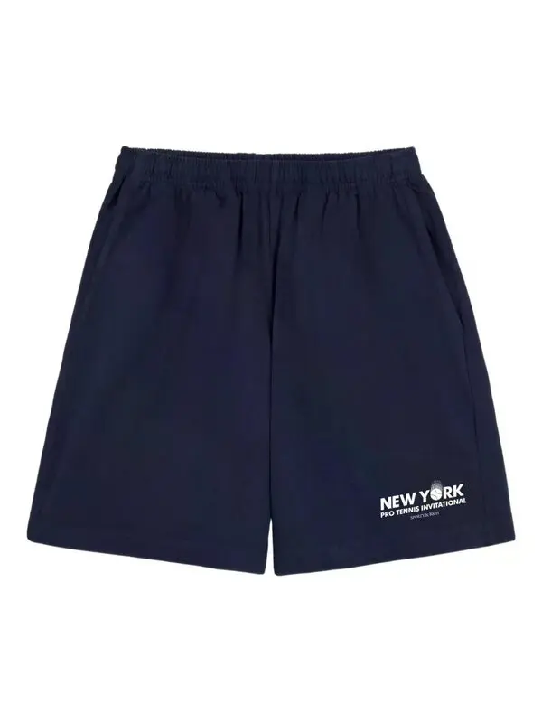 SPORTY & RICH Print-detail Track Shorts - Blue