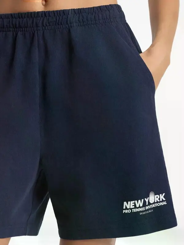 SPORTY & RICH Print-detail Track Shorts - Blue