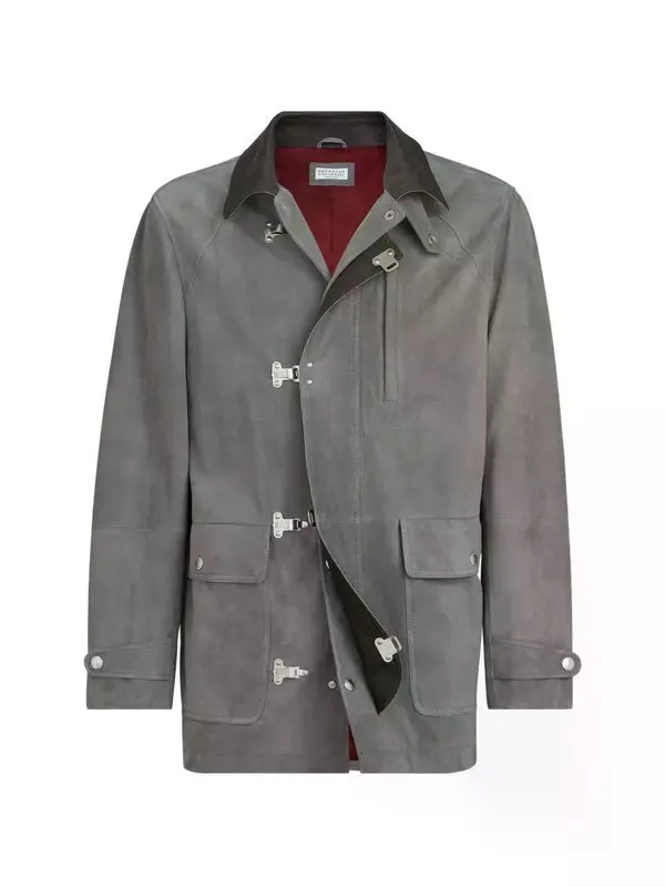 Brunello Cucinelli Hook Fastening Suede Jacket
